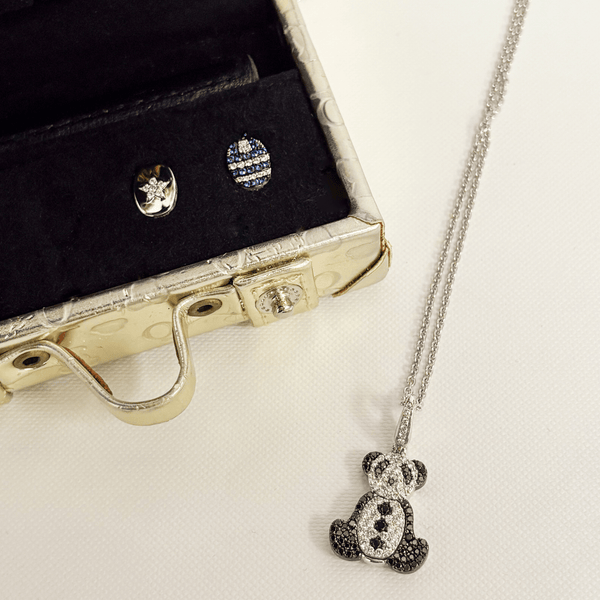 Qeelin Bo Bo Pendant Necklace Set BBF-030-PD-WGD-SET