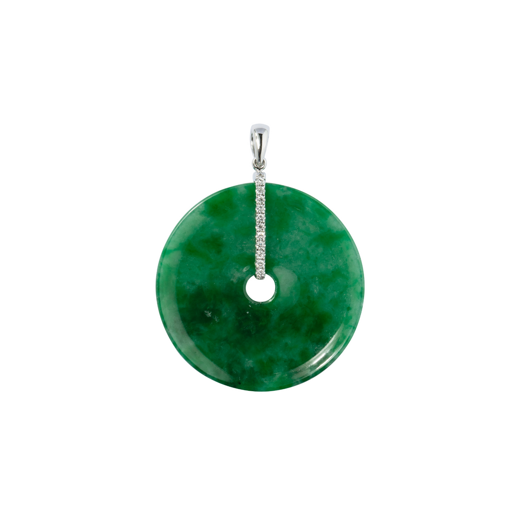 Jade Diamond Pendant Necklace ONNEL00851