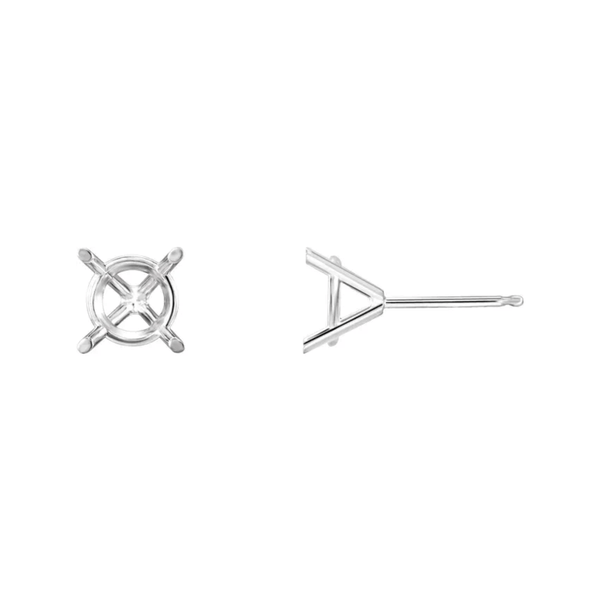 Platinum 6 mm Round 4-Prong Cocktail-Style Earring Mounting 9FSTU00232
