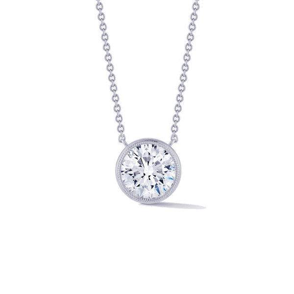 Bezel Set Diamond Solitaire Necklace