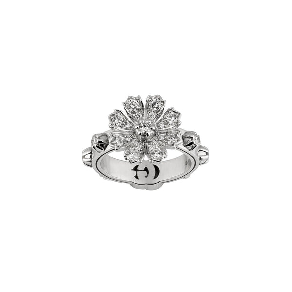 Gucci Flower Ring with Diamonds - YBC581843001014